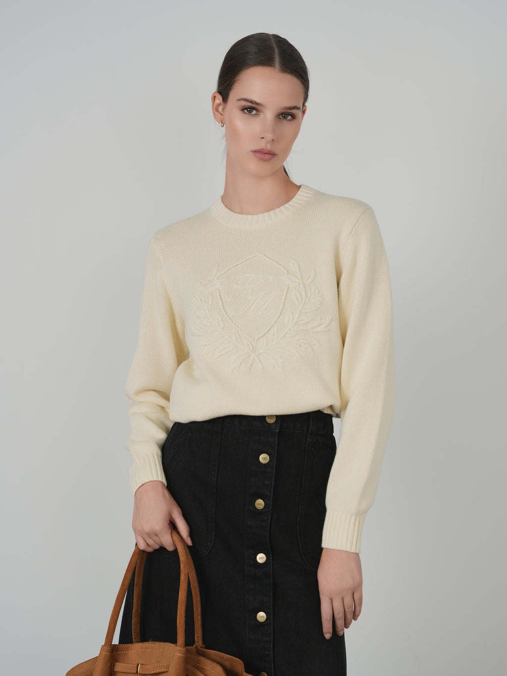 KM Crest Embroidery Crewneck Sweater – The Gallery Collection