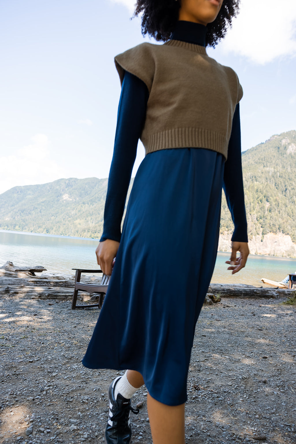 point v-neck slip dress – The Gallery Collection